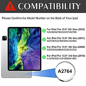 BOBOLEE Case Keyboard for iPad Pro 12.9 inch (6th, 5th, 4th, 3rd Gen), Wireless Detachable BT Backlit 7 Colors, 360° Rotatable Smart Folio Slim Cover Shell with Pen Holder
