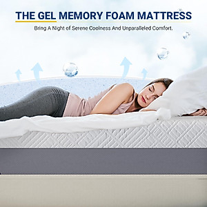Avenco Queen Mattress, 10 Inch Gel Memory Foam Mattress for Fresh Sleep & Pressure Relief, Medium Firm Queen Size Mattress with Motion Isolation, CertiPUR-US Certified