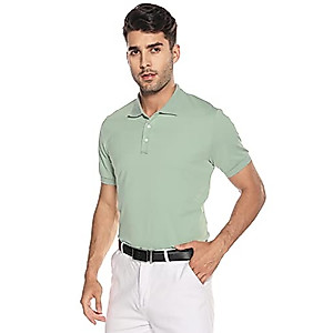 ATFORNA Men's Golf Polo Shirt Slim fit Moisture Athletic T-Shirts Casual Business Blouses Summer Tops Green