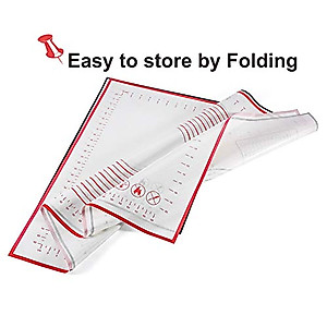 Large Silicone Pastry Mat Non Stick,Non Slip Baking Mat with Measurement Fondant Mat, Counter Mat, Dough Rolling Mat, Oven Liner
