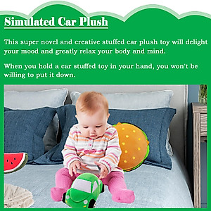 zhidiloveyou Car Plush Green Stuffed Car Shaped Pillow Cute Toy Decor Gifts for Kids 11.8 inch