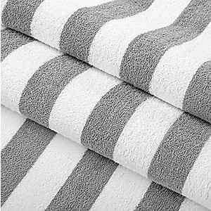 Arkwright Oversized California Beach Towels - (Pack of 4) Absorbent, Quick Drying, Ringspun Cotton Pool Towel, Perfect for Hotel, Spa Hot Tub, and Bath, 30 x 70 in, Grey