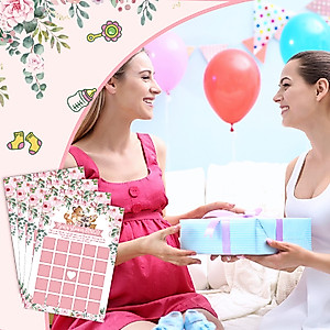 145 Pieces Woodland Baby Shower Game Floral Forest Animals 5 Games Set Funny Baby Shower Games Activities with 20 Pencils for Girls Boys Include Baby Descriptions and Wishes, Guess Who, Bingo Game