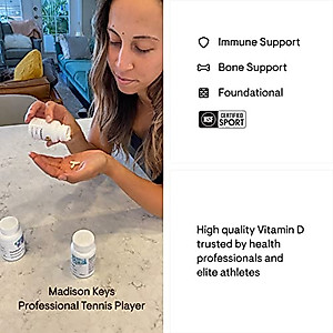 Thorne Vitamin D-5000 - Vitamin D3 Supplement - 5,000 IU - Support Healthy Bones, Teeth, Muscles, Cardiovascular, and Immune Function - NSF Certified for Sport - Dairy-Free, Soy-Free - 60 Capsules