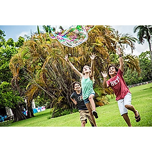 4 Big Bubble Wands & WOWMAZING Giant Bubble Powder Mix-6 Packets Makes 6 GALLONS | Turns Dish Detergent into Big Bubbles | Non Toxic Safe & Natural | Birthdays, Outdoor Family Fun for Girls & Boys