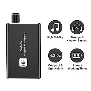 Headphone Amplifier Two-Stage Gain Switch, Portable HiFi 3.5mm Headset Amplifier Compatible Phone,Tablet, MP3/4 and Computers