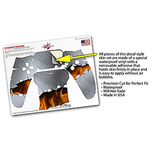 WraptorSkinz Skin Wrap compatible with Sony PS5 DualSense Controller Ripped Metal Fire (CONTROLLER NOT INCLUDED)