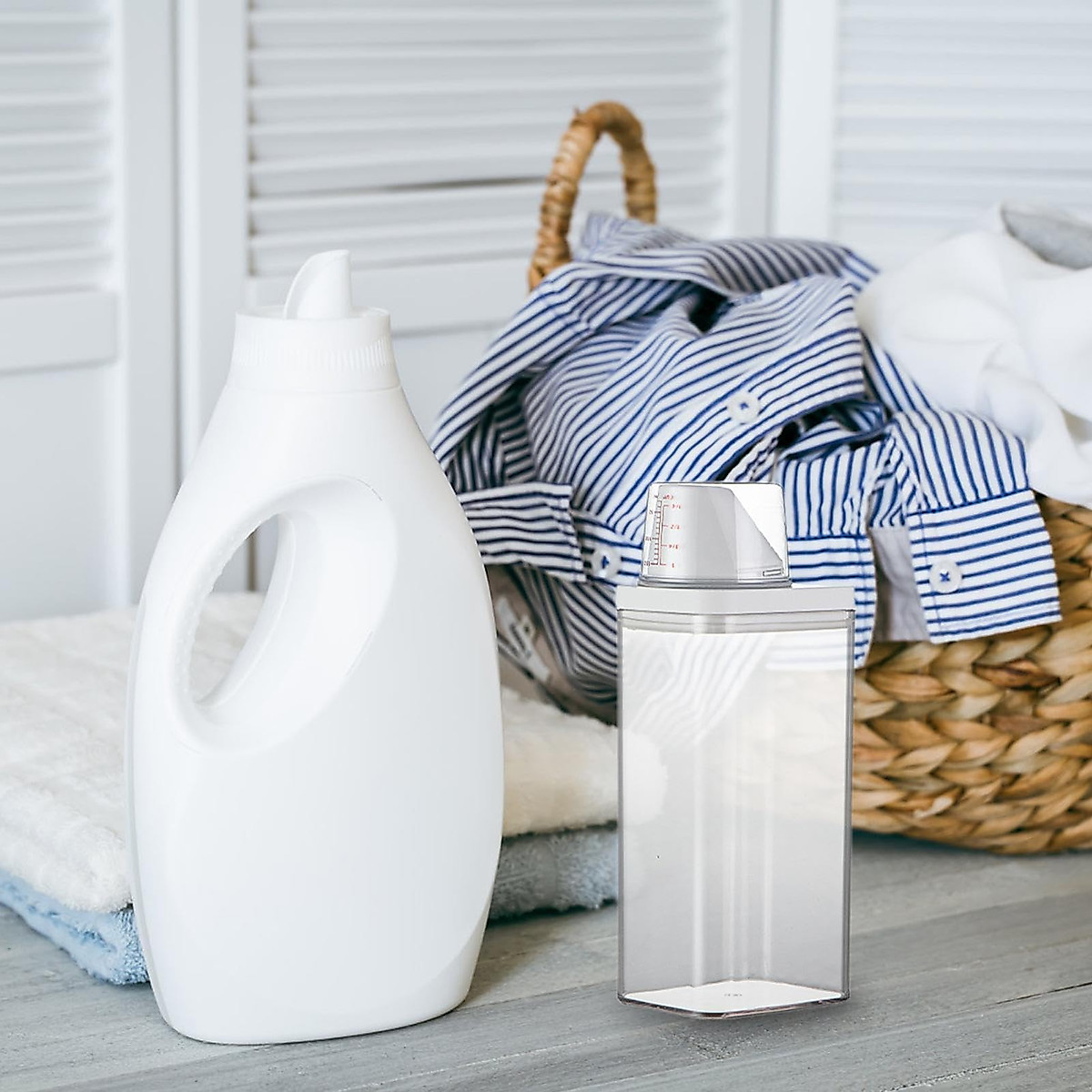 Laundry Detergent Dispenser, Laundry Powder Container, Laundry Scent Booster Beads Dispenser, Fabric Softener Holder for Laundry Room Organization and Storage, Suitable for Beads, Washing Powder