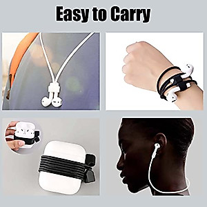 Airpod Strap,Magnetic Anti-Lost Airpod Neck Strap Lanyard for Airpods pro/2/3 Soft Silicone Airpod Accessories Holder Strap for Running,Fitness,Dancing 3 Pcs(White/Blue/Black)