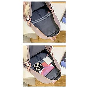 Tenbip Kawaii Backpack Cute Backpack Aesthetic Backpack Preppy Backpack Kawaii School Supplies with Bear Accessories (Pink)…