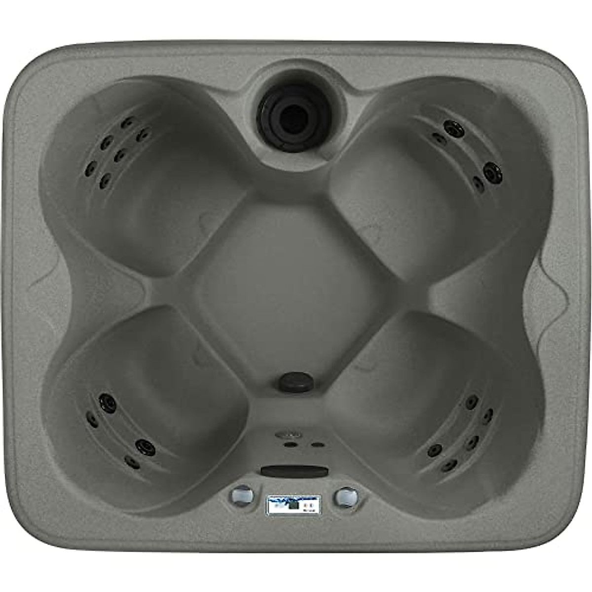 LifeSmart LS100 Taupe 4 Person 9 Jet Energy Efficient Plug and Play Square Relaxing Outdoor Home Hot Tub Spa with Cover, Gray
