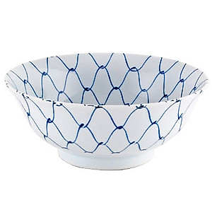 Happy Sales HSRBS-LTSM2, Multi Purpose Large Bowls Japanese Minoyaki Porcelain Ramen Bowl Set 34 fl oz With Melamine Spoons, Bamboo Chopsticks Noodle Bowls Set Made in Japan, Lotus design