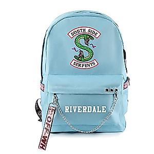 Adonisaon Riverdale South Side Serpents Backpack School Bag Laptop Backpack Teens Cool Zip Backpack Large Bag for Books Laptops