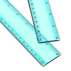 Plastic Ruler Straight Ruler Plastic Measuring Tool (Green, 6 Inch, 12 Inch)