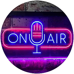 ADVPRO On Air Speaker Studio Dual Color LED Neon Sign Red & Blue 16" x 12" st6s43-i3568-rb