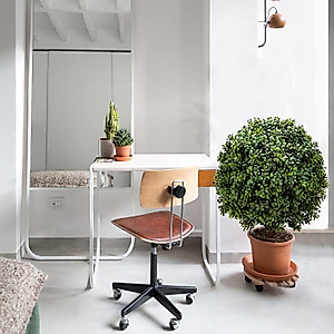 24''T Artificial Boxwood Ball Topiary Tree, Set of 2 -Pre-Potted Artificial Bushes UV Resistant, Artificial topiariy Trees for Outdoor or Indoor