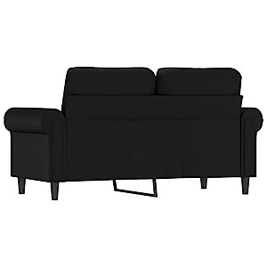 vidaXL 2-Seater Sofa Black 47.2" Faux Leather