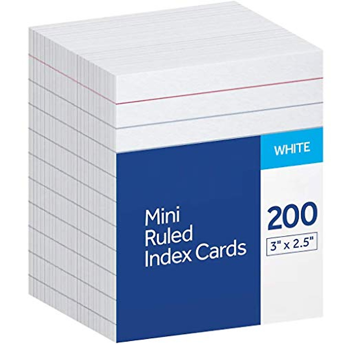 1InTheOffice Ruled Mini Index Cards 3 x 2.5, White Small Index Cards 2x3 , 400/Pack