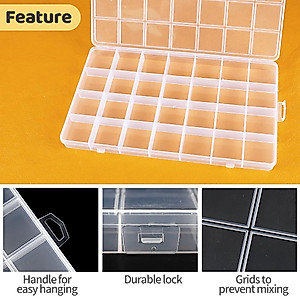 Eppingwin 28 Grids Bead Organizer, Craft Organizers and Storage, Acrylic Organizers, Plastic Bead Organizer Box for Crafts Organizing Storing