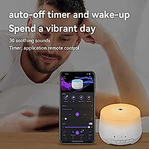 Vtechvat Sound Machine Baby Sound Machine for Sleeping, White Noise Machine with App Control 7 Color Night Light 30 Soothing Sounds Adjustable Volume and Brightness Noise Machine for Baby Adults Kids
