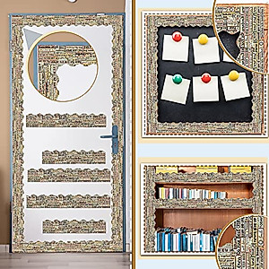 Spiareal 68.9 Feet Scalloped Bulletin Board Border Rustic Farmhouse Home Sweet Rolled Border Trim Inspirational Quotes Growth Mindset Classroom Bulletin Boards Wall (Travel Style) Multicolor