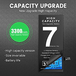 TQTHL [3300mAh] Battery for iPhone 7 Replacement, (2023 New Version) High Capacity New 0 Cycle Batteries Only for A1660 A1778 A1779 with Professional Tool Kit