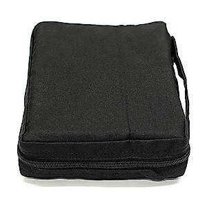 Black Cross Reinforced Polyester Bible Cover Case with Handle, Large