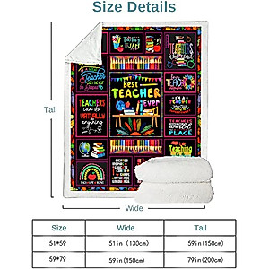 LEITINGYA Teacher Gifts for Women Men, Teacher Appreciation Gifts, Teacher Teachers Day Graduation Retirement Gifts, Best Teacher Christmas Throw Blanket for Couch Bed 50 x 60