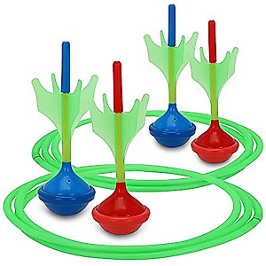 JOYIN Lawn Darts Game Set for Kids and Adults - Glow in The Dark Outdoor Games Lawn Games for Adults and Family, Soft Tip Lawn Darts Set for Kids Camping Games, Outside Yard Games