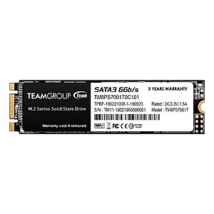 TEAMGROUP MS30 1TB with SLC Cache 3D NAND TLC M.2 2280 SATA III 6Gb/s Internal Solid State Drive SSD (Read/Write Speed up to 530/480 MB/s) Compatible with Laptop & PC Desktop TM8PS7001T0C101
