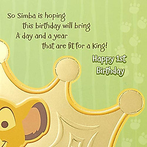Hallmark First Birthday Card for a Boy (Lion King)