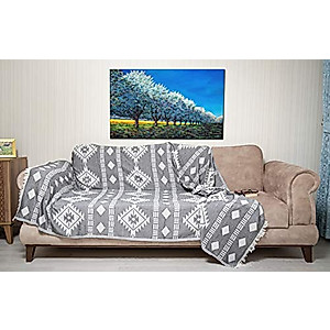 Bersuse 100% Cotton Belize XL Throw Blanket Turkish Towel - 75x90 Inches, Black