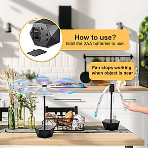 Neijiaer Fly Fans for Tables, Practical Fly Repellent Fan with Soft Blades, Soundless and Portable Fly Fan Keeps Your Food Clean(3 Pack)