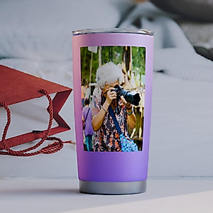 Guldtakiss Customized 20 oz Stainless Steel Tumbler - Personalized Travel Mug with Photo, Name - Special Birthday, Gift for Family, Friends - Double-Walled Vacuum Insulated Stainless Steel Cup