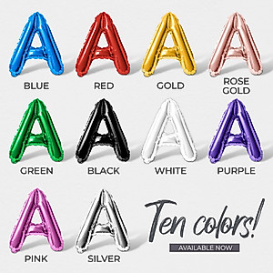 Letter Balloons - Custom Phrase 16" Inch Alphabet Letters & Numbers Foil Mylar Balloon - Create Your Own Balloon Banner - 10 Colors to Choose From