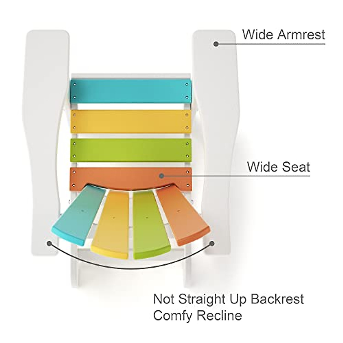 TORVA Kids’ Adirondack Chairs All-Weather Resistant, Outdoor Indoor Furniture Patio Lawn Small Lounge Chairs for Garden, Porch, Deck, Backyard, Fire Pit, Pool,Beach