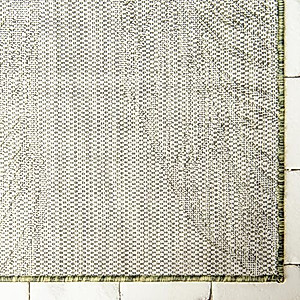 Unique Loom Collection Botanical, Coastal, Leaves, Indoor and Outdoor Area Rug, 8 ft x 11 ft 4 in, Green/Ivory