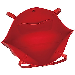 Lieseh Women's Bohemian Tote Bag for Shoulder and Hand with Inner Pocket (Bright Red Ribbon)