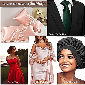 Charmeuse Satin Fabric by The Yard, 60" Wide Gold Bridal Satin Fabric, Soft Silky Satin Fabric Charmeuse Cloth Fabric for Bridal Dress, Apparel, Wedding Decorations, DIY Crafts, Sewing(1 Yard)