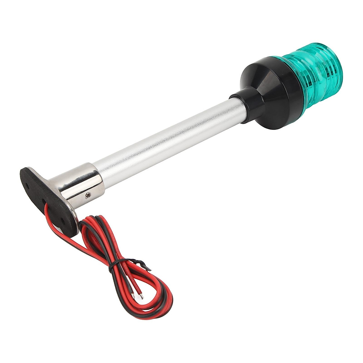 Airshi Boat Stern Light, Stainless Steel Base 33 LED Lamp Beads 10 Inches Height Aluminum Rod Bow Mast LED Anchor Navigation Lights for Fishing Boats (Green), LED Stern Light Boat Anchor Light