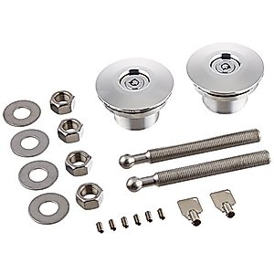 Quik-Latch Products QL-50L-LP/P Polished Aluminum Low Profile Locking Quick Release Hood Pin Kit