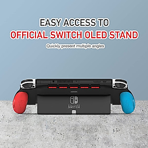 MEQI Grip Case Compatible with Nintendo Switch OLED, Unique Upgraded Designed with 5 Game Slots Comfortable & Ergonomic Grip Switch Accessories