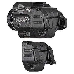 Streamlight 69414 TLR-8A Flex 500-Lumen Low Profile Pistol Light with Integrated Red Laser for Select Handguns, Includes Rear Switch Options, Mounting Kit, and Keys, Black