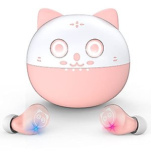 Pink Wireless Earbuds for Girls,Bluetooth Earbuds Hi-Fi Stereo Noise Cancellation Earphones 36H Playtime Bluetooth 5.0 Headphones Touch Control Waterproof Headset with Charging Case/Microphone (Pink)