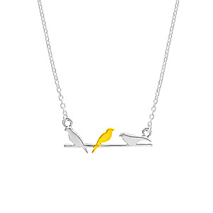 Boma Jewelry Sterling Silver Birds On A Wire 14 KT. Gold Vermeil Necklace, 18 Inches
