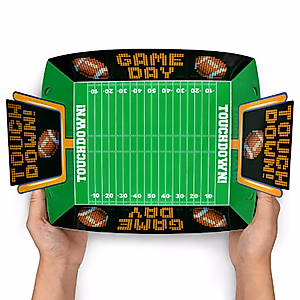 Gatherfun Football Party Supplies Kit for 36: Large Football Food Plates, Disposable Bowls,Nacho Trays - Ideal Football Party Decorations and Favors for Birthday and Tailgate Partie