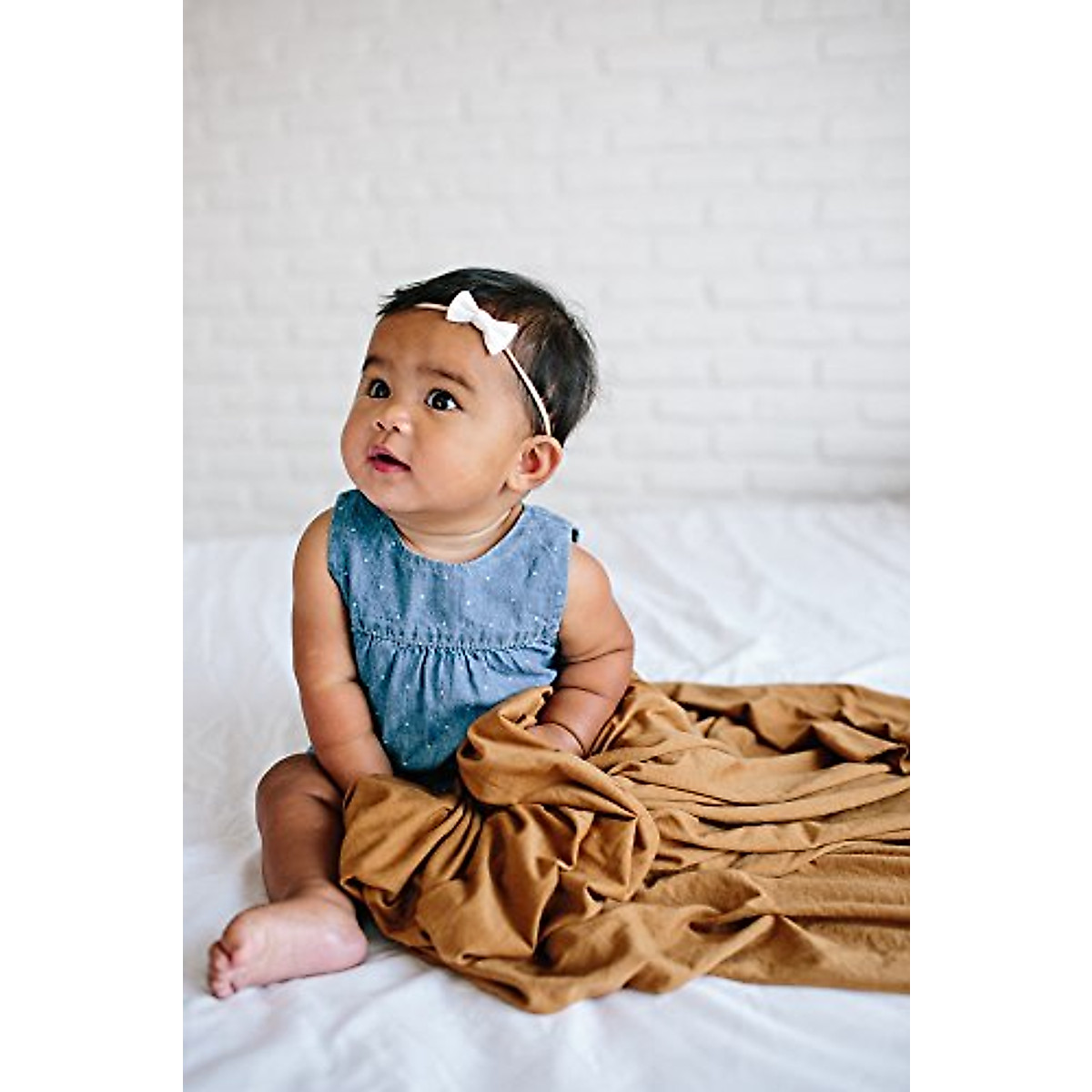 Copper Pearl Large Premium Knit Baby Swaddle Receiving Blanket Camel