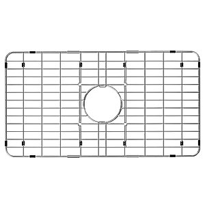 iPEGTOP Sink Bottom Grid, Stainless Steel Sink Protector 28-1/2" x 15-1/2" Centered Drain Hole with Corner Radius, Sink Grate for Bottom of Kitchen Sink Single Sink Bowl with Sink Hole Cover