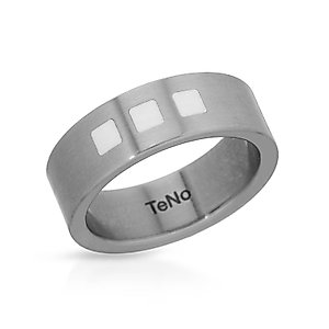 TeNo Stainless Steel Band Ring. Ring Size 6.