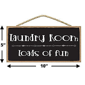 Laundry Room Loads of Fun Sign - Laundry Signs for Laundry Room Decor - Funny Laundry Room Signs - Laundry Room Signs Wall Decor